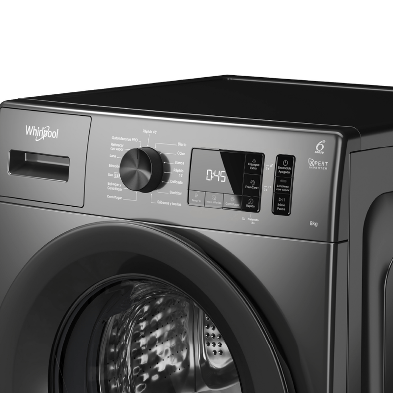 Lavarropas carga frontal 8kg Titanium / Gris Oscuro - Whirlpool Lavarropas carga frontal 8kg Titanium / Gris Oscuro - Whirlpool