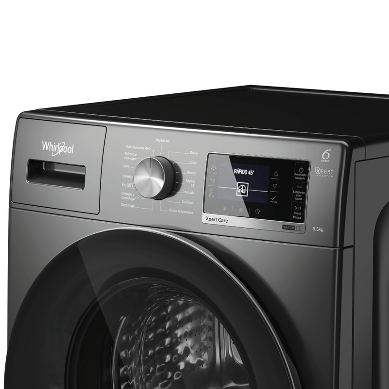 Lavarropas carga frontal 9.5 kg Titanium / Gris Oscuro - Whirlpool Lavarropas carga frontal 9.5 kg Titanium / Gris Oscuro - Whirlpool