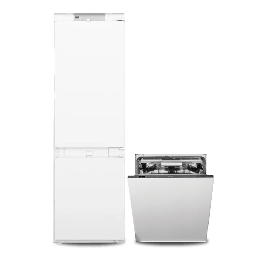 Heladera Whirlpool Panelable Inverter 244 Lts y Lavavajillas Empotrable ...